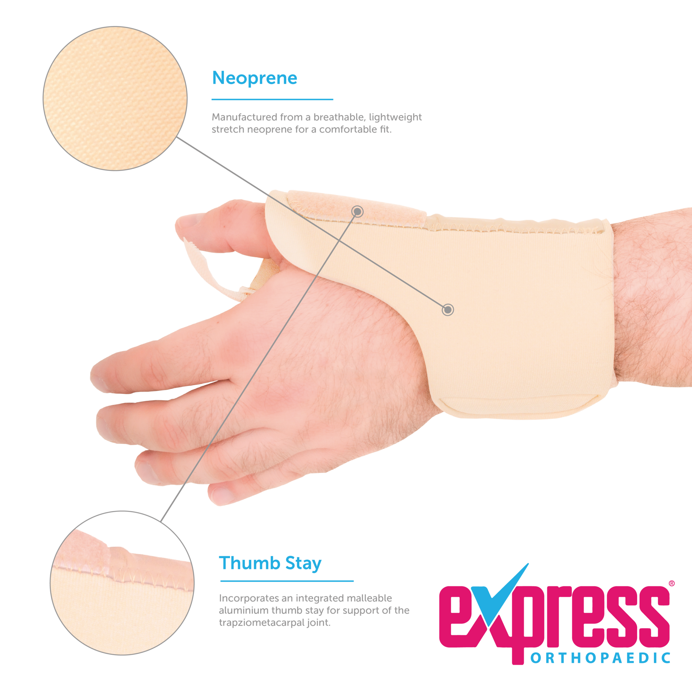 Neoprene Thumb Spica With Aluminium Stay | Orthotix | UK | Orthotix ...