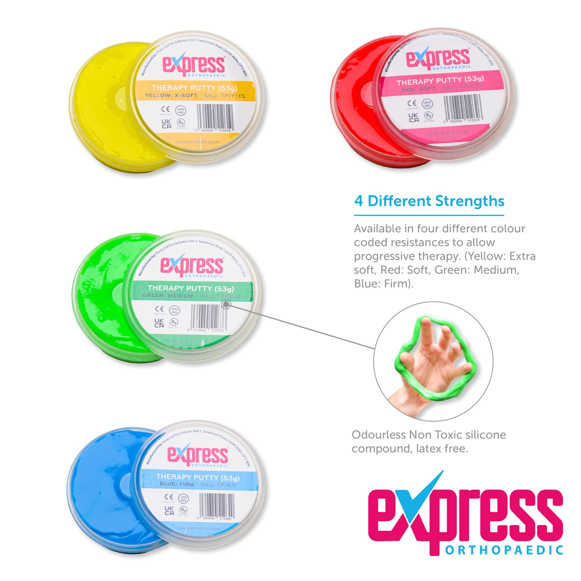 Professional Rehabilitation Hand Therapy Putty - Orthotix UK - From £6. ...